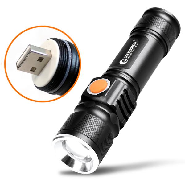 商品名：USB充電式LED懐中電灯品番：ES-20U製造元：グッド・グッズ光源数：米国CREE社製XML-T6×1照明：1800ルーメン充電時間：約6-8時間点灯時間：HIGH：3時間・LOW：6時間重量（約）：100g3モード：HIGH・...