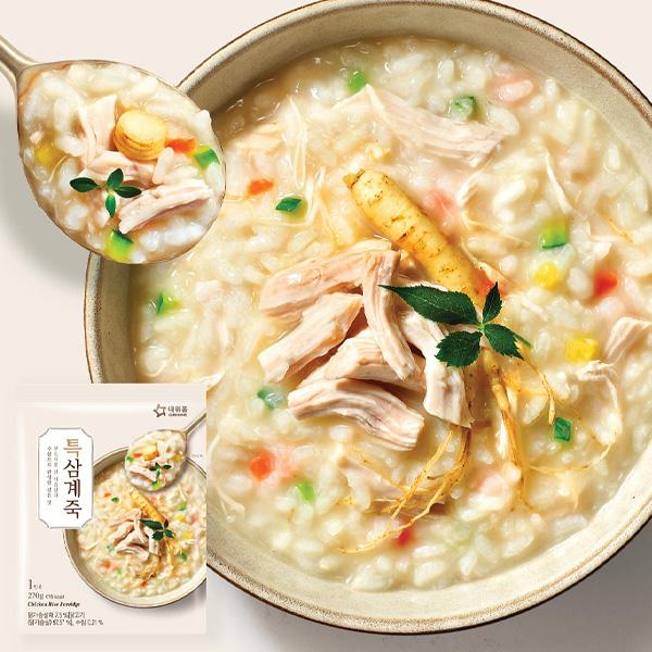 #商品の特徴 : POINT【OURHOME】参鶏粥 270gは、家庭で簡単に楽しめる本格的な韓国料理です。忙しい日常の中でも手軽に栄養満点の一品がいただけます。厳選された鶏肉と米を使い、じっくりと煮込まれたこのお粥は、心温まる味わいが自慢...