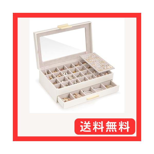 モダンホワイト/2段/LL-08366320・Color:ホワイトSize:2段・パッケージ個数:1・イヤリング愛好家のために、コレクションを美しく収納し、愛でるために、コンパクトながらも広々としたデザインです。・透明なガラス蓋で、お気に入...