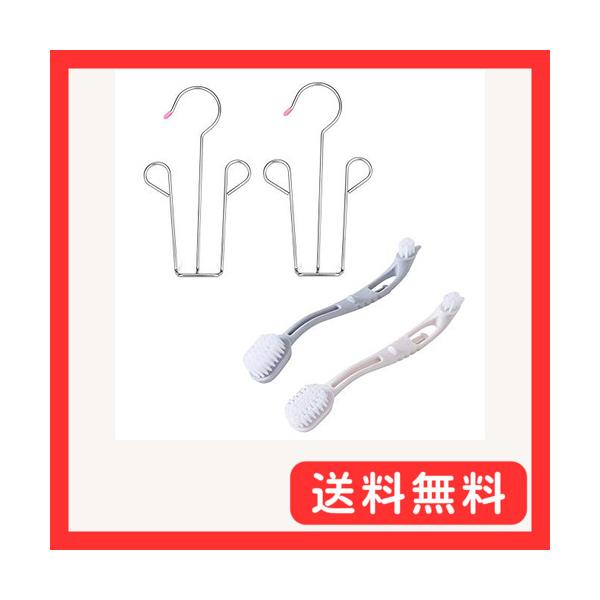 ホワイト/-/HK07-4MCF・良質の素材シューズブラシは耐久性のあるPP素材で作られています。 靴用ブラシは、靴をよりよく洗うための密集した毛を備えています。 靴ハンガーはステンレス製で、耐久性があり、錆びにくく、長寿命です・4個組セッ...