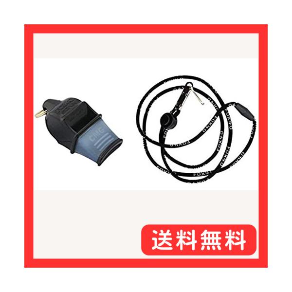 ブラック/With Lanyard/FBA_9203-0008・パッケージ個数:1・Fox 40ソニックブラストマリンホイッスルとスチール分割リングと分離式ネックストラップ付・Fox 40 ソニックブラストCMGマリンホイッスル、分離式スト...