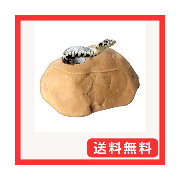カジュアル茶色と灰色のミックス/小/-・Size:小・蛇 ヘビ シェルター:蛇の健康と快適さを追求した、へびのための安心して隠れることができるシェルター（家）です。ヘビが落ちく理想的なサイズ・形状・材質を厳選。初心者にもおすすめなヘビの隠れ...