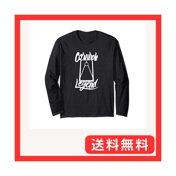 ブラック/S/-・Cornhole Legend - Bean Bag Toss Game Corn Hole Quote Saying - Board Silhouette Drawing Image・長袖tシャツ