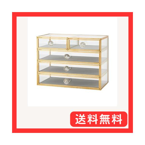 ゴールド/ドロワー 4段/-・Size:ドロワー 4段・コスメ用品をきれいに並べると、まるで展示スペースのように映えるガラスオーガナイザー ドロワーです。 朝の準備時間もわくわくしそう。・このシリーズでは、他にもブラシホルダーやコットンケー...