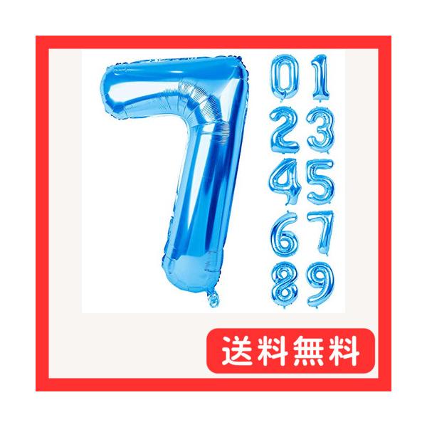 ブルー/7/-・Color:ブルーSize:7・ナンバー7：約90cmのBigな数字バルーンです写真映えするので、大事な日の記念にピッタリです。0〜9のお好きな数字をお選びください・特大サイズ：インパクトが大きい90cmです。どんな場所でも...