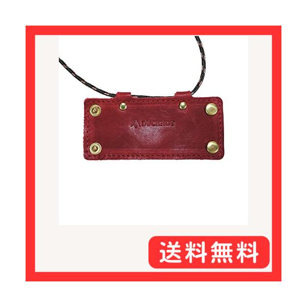 レッド(牛革)/-/-・Color:レッド(牛革)・サイズ幅10.5×高さ4.5cm（紐長：104cm）／パラコード：3mm巾（パラコードのカラーは選べません。ご自身でカスタマイズください。）　重量約17g・材質牛革／真鍮ボタン・生産国日本...
