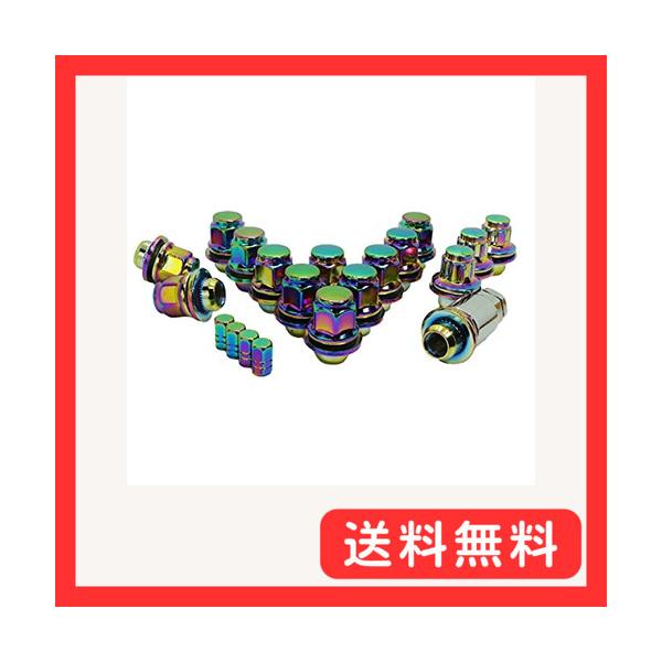 虹 ショート P1.5 4穴用 16個セット/-/-・Color:虹 ショート P1.5 4穴用 16個セット・平面座ロックナット：トヨタ純正アルミホイールに適合する平面座ロックナットで、愛車の足回りを簡単にドレスアップできます。・盗難防止...