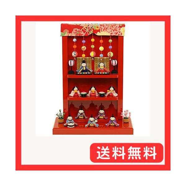 つるし飾りレッド/-/-・Style:つるし飾り・品番：n002rkd-0659　雛人形 おしゃれ ひな人形 つるし飾り わらべ雛 10人揃い ちりめん 雛人形 コンパクト 小さい ミニ お雛様 ひな祭り 龍虎堂 リュウコドウ・サイズ：横幅...