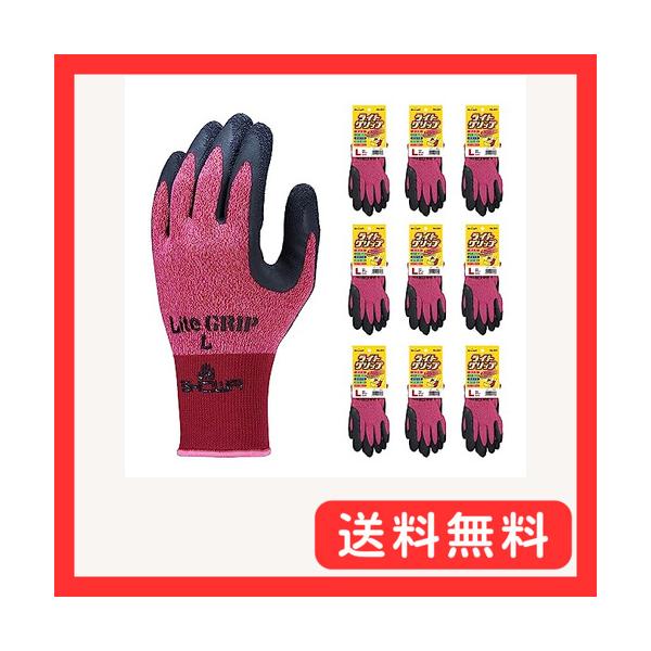 通常品レッド/M/NO341MR-10P・Color:レッドSize:MStyle:通常品PatternName:10双・パッケージ個数:1・手のひらを天然ゴムでコーティングした薄くてやわらかい背抜き手袋・サイズ:M カラー:レッド 入数:...