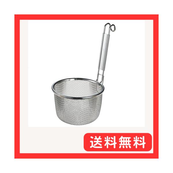 丸型シルバー/-/041306・パッケージ個数:1・サイズ(約):外径140×深さ90×柄長164mm・生産国:日本・素材・材質:網/18-8ステンレス