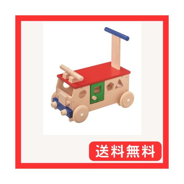 -/-/W-87A・木の質感を生かした国産の木製玩具・ブナ・セン・乗用・押し車・かたち合わせ・対象年齢:18ヶ月以上