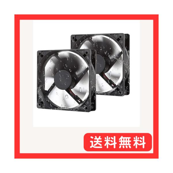 12025-IP44相当-2PACK・Style:12025-IP44相当-2PACK・サイズ120×120×25mm（2個組）コンパクト設計で自由・防塵・防滴仕様粉塵・湿気環境に強く、安全の逆転防止機能付き・高性能DC12V/1A・回転数...