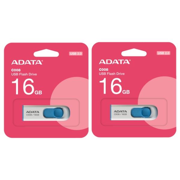 「2本セット」 USBメモリ 16GB 5年保証 USB2.0 スライド式 AC008-16G-RWE USB A-DATAJANコード：4718050609642※お得な２本セットでの販売です！■商品説明スライド式USBフラッシュメモリ■...