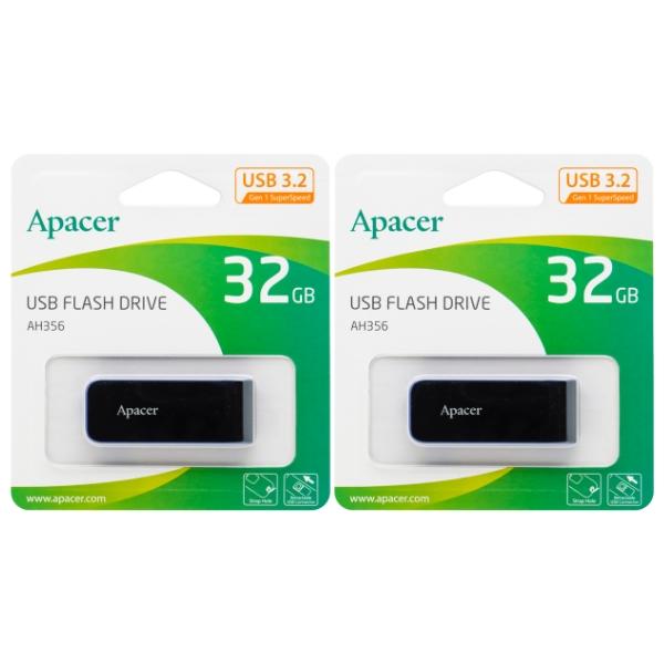 「2本セット」USBメモリ 32GB 5年保証 USB3.2 Gen1 Apacer AP32GAH356B-1 スライド式JANコード：4712389911339※お得な２本セットでの販売です！■商品説明スライド式（キャップレス）USB ...
