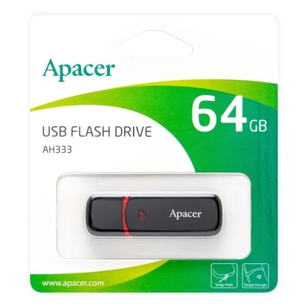 USBメモリ 64GB 5年保証 Apacer AP64GAH333B-1 キャップ式 USB2.0 USBJANコード：4712389910707■商品説明キャップ式 USB 2.0 フラッシュドライブ■製品詳細・容量：64GB・インター...