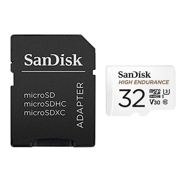 ドライブレコーダー対応・サンディスク高耐久32GB microSDHCカード SDSQQNR-032G 正規エコパッケージ■商品説明●高耐久なのでドライブレコーダーや防犯カメラに最適●フルHDビデオ（1080p)録画と再生に適したCLASS...