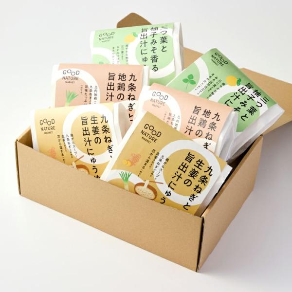 味わい深いスープとノンフライのにゅうめんを食べ比べできるギフトセットです。比内地鶏のスープ、生姜の効いた中華風スープ、柚子がアクセントの味噌だし仕立てのスープの3つの味をセットにしました。どれもホッとする美味しさで、軽いお食事やお夜食として...