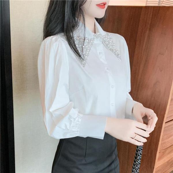 ■品番：jinan01■カラー：ホワイト■サイズ：MLXL2XL3XLモデル：身長165CM/体重45kgバスト：80CM/ウエスト：62CM/ヒップ：83CMMサイズ着用■素材：ポリエステル■関連キーワード：ブラウス レディース 長袖 襟...