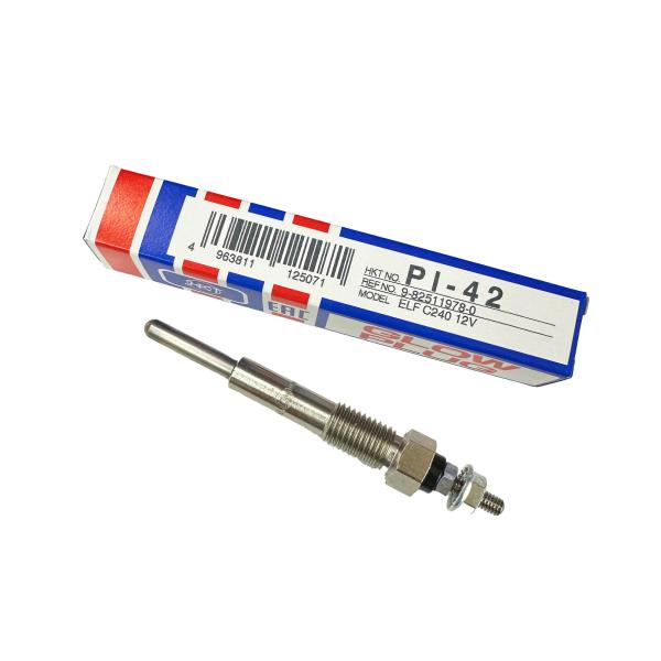 HKT製　グロープラグ高い品質基準を設けた品質管理のHKT製ディーゼルエンジン予熱栓●品番品番　PI-42１個対応純正品番　9-82511-978-0＊必ず純正品番での確認をお願いします。●参考型式BUS  C221 TLD22B  196...