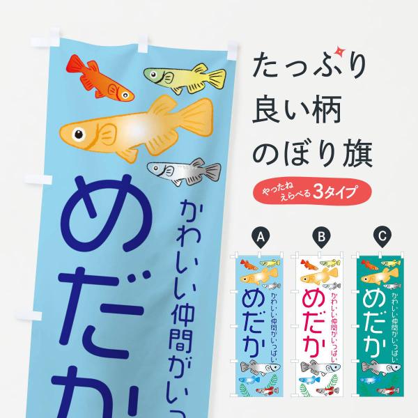 3UTL のぼり旗 めだか・メダカ●のぼり旗の内容 :のぼり旗 めだか・メダカ●印刷 : フルカラーダイレクト印刷●基本サイズ : 60cm×180cm （リサイズ変更できます）●その他用途に合わせて選べるサイズ。●生地 : ポンジ、テトロ...