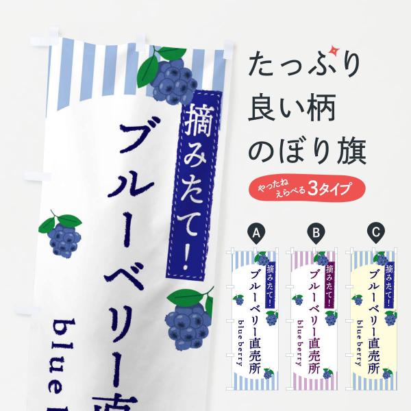 E5TR のぼり旗 ブルーベリー直売所●のぼり旗の内容 :のぼり旗 ブルーベリー直売所●印刷 : フルカラーダイレクト印刷●基本サイズ : 60cm×180cm （リサイズ変更できます）●その他用途に合わせて選べるサイズ。●生地 : ポンジ...