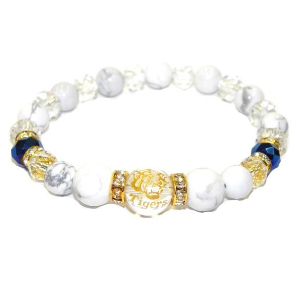 オープン記念　阪神タイガース球団承認グッズの天然石ブレスレットです、みんなで阪神タイガースを応援しよう！【サイズ】Sサイズ 手首回り約 16〜17cm【サイズ】Mサイズ 手首回り約 17〜18cm 【サイズ】Lサイズ 手首回り約 18〜19...