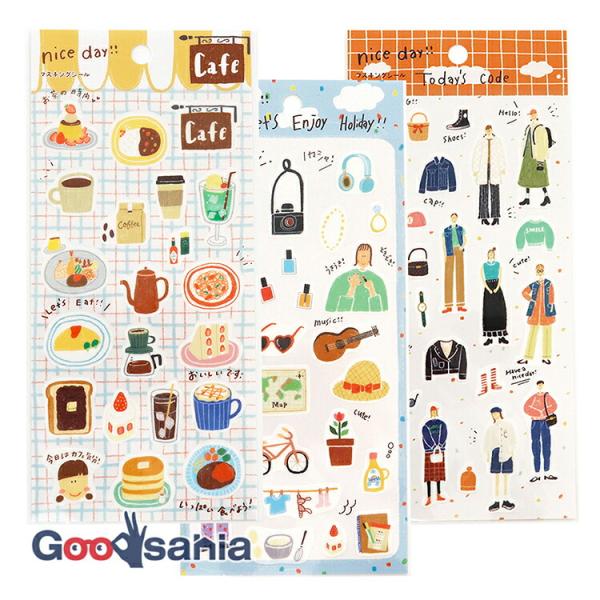 透け感がかわいいマステ素材のシールほっこりするイラストでスクラップブックや手帳をおめかし♪シール マスキング テープ マステ マステ素材 mt はがせる 透ける 半透明 かわいい お洒落 可愛い 女の子 子供 大人 文房具 ステーショナリー...