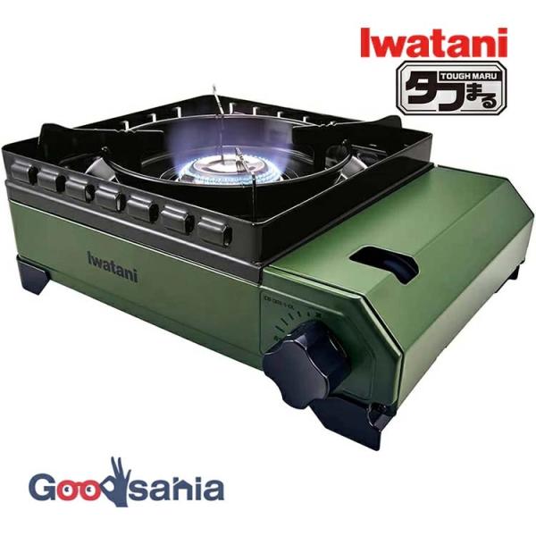 岩谷産業 カセットフー タフまる オリーブ 日本製 約34.1×28.3×12.9cm CB-ODX-1-OLダッチオーブンOK!風にも強いカセットコンロご家庭・アウトドア・災害時に役に立つ！お洒落なカラーとデザインが魅力！キャンプ仲間に自...