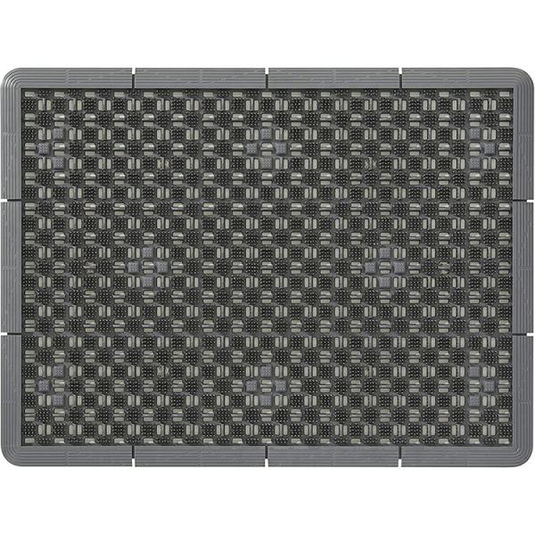 泥汚れをしっかりかき取り、ゴミ・泥を室内に持ち込まない!玄関先を美しく保つドアマット!スポーツ後や雨の日にも、樹脂製なので汚れたら水洗いできて、お手入れラクラク 日本製 45 60 玄関ドア マット 泥落としマット