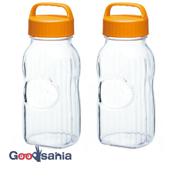 東洋佐々木ガラス 保存瓶 漬け上手果実酒ポット ポット (オレンジ) 日本製 クリア 2000ml 2個入 I-77861-OR-B-JAN冷蔵庫のドアポケットにすっきり収納できる！梅やレモンなど季節のフルーツを使ったシロップやお酒作りが楽...