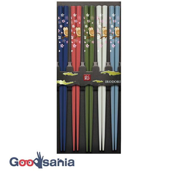 サンライフ 箸 客用箸 彩 乾漆春ふくろう 日本製 22.5cm 5膳入りお箸 箸 はし セット カトラリ 5膳 セット 5膳セット 22.5センチ 22.5 国産 木製 持ちやすい 敬老の日 敬老 長寿 お祝い 男性 女性 大人用 大人 ...