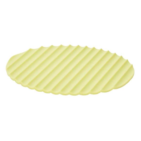 ヨシカワ EAトCO Nami シリコーンマット グリーン 18×16cm AS0046つかむ、敷くの2way。熱に強く、すべりにくいシリコーン製マット波形のフォルムが指先にフィットします鍋つかみに 鍋敷き シリコーン つかむ 敷く メール便