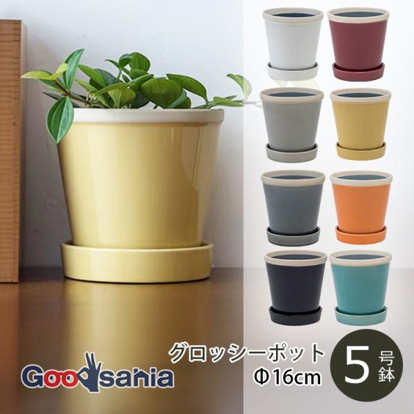 ・インテリアと植物を楽しむ暮らし。釉薬による光沢が美しく、さらに表面に施された貫入から艶やかな個性を感じるグロッシーポットです。・モダンにきめたい時は無彩色。生活に彩りをプラスしたい時にはカラーがおすすめです。・どんなグリーンやインテリアに...