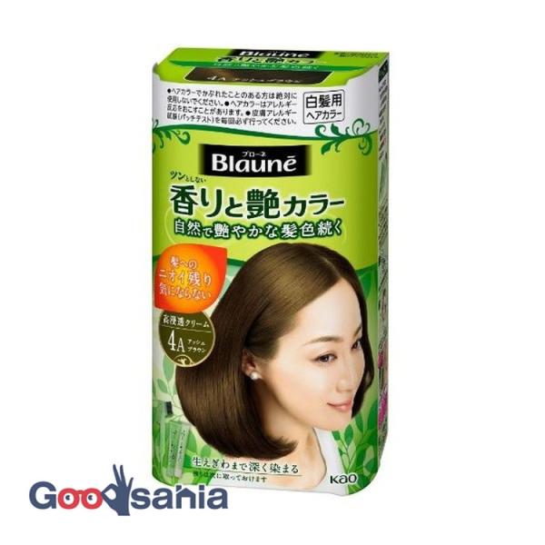 ブローネ 香りと艶カラークリーム 4Aアッシュブラウン 1セット●染め残しが多い生えぎわにしっかりとどまる「濃厚クリーム」タイプの白髪染めです。●髪の内部に深く浸透する「高浸透カラー処方」を採用。生えぎわから毛先まで深く染まって艶やかな髪色...