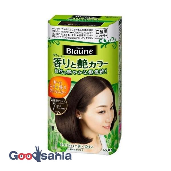 ブローネ香りと艶カラークリーム 7 黒みのダークブラウン 1セット●染め残しが多い生えぎわにしっかりとどまる「濃厚クリーム」タイプの白髪染めです。●髪の内部に深く浸透する「高浸透カラー処方」を採用。生えぎわから毛先まで深く染まって艶やかな髪...