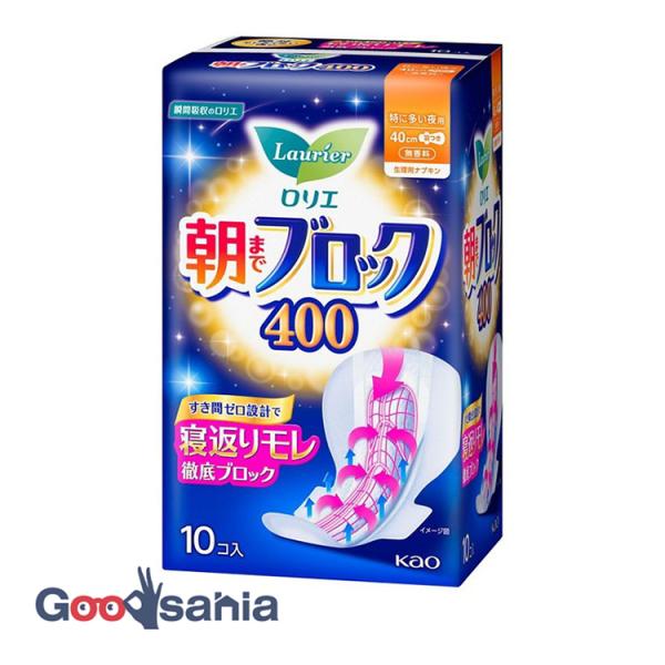 すき間ゼロ設計で、ナプキンがおしりの形にあわせて変形し、寝返りモレ徹底ブロック！不安なすき間を作らず、寝返りしてもしっかり吸収。「3倍吸乾シート※」がムレやベタつきの原因となる経血を引き込み、表面はいつもさらさら。翌朝までムレにくく快適！(...