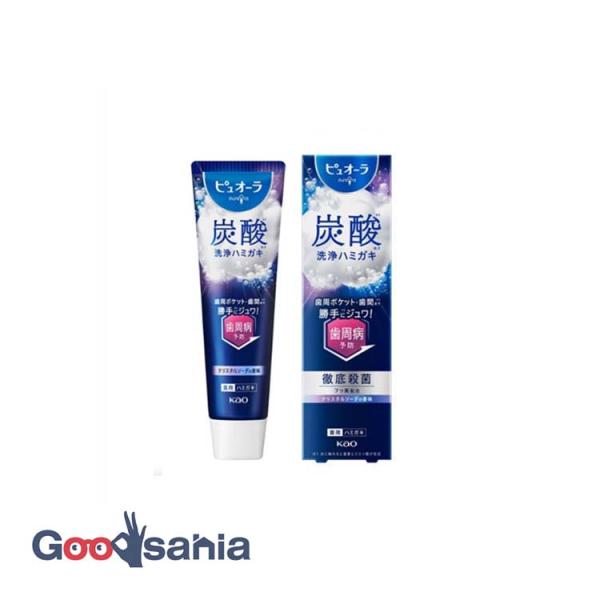 ペースト状から水と触れて炭酸(※1)が発生するハミガキ。勝手に(※2)ジュワ！炭酸泡が汚れや菌が残りやすい歯周ポケット*や歯間まで(※3)入り込む。お口すみずみまで洗浄徹底殺菌！歯周病予防。殺菌成分CPC(塩化セチルピリジニウム)抗炎症成分...