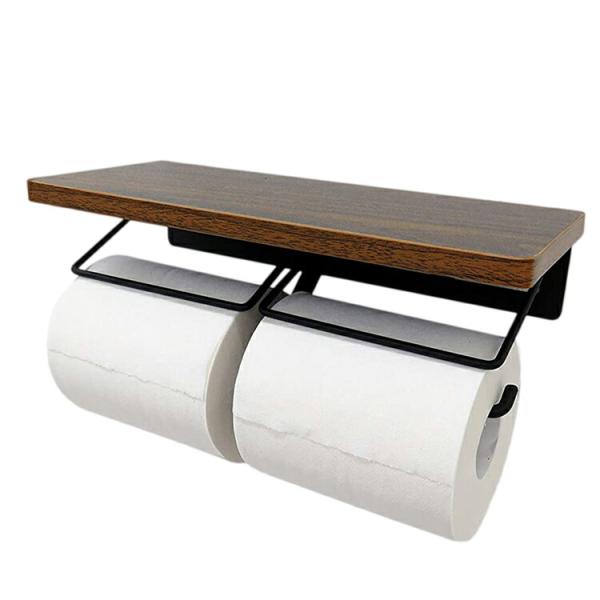 新たにネジ穴を開ける必要がない!アパート マンション 戸建て 賃貸 トイレがおしゃれ空間に!艶消しスチールが素敵な棚付きホルダーカバートイレットペーパー トイレ 可愛い