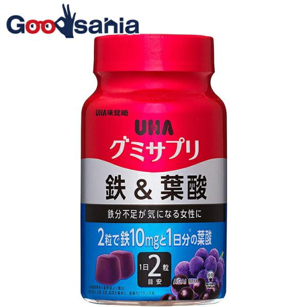 サプリメントをおいしく、お水無しで手軽に摂りたいかたにおすすめです。1日2粒で必要な栄養素を摂取できます。鉄分不足が気になる女性に。用法・用量：1日2粒 目安/30日分原材料名：砂糖、水飴、コラーゲン、濃縮果汁(りんご、グレープ)、アサイー...