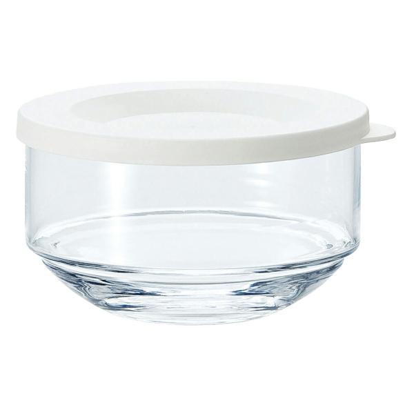 東洋佐々木ガラス 保存容器 マイデリカキーパー 日本製 ホワイト 約φ10.1×6.1cm B-31301-W-JAN2010年グッドデザイン賞受賞！冷蔵庫の中ですっきり収納! 中身が見えるガラスの保存ビンフタのくぼみでスッキリ収納! フタ...