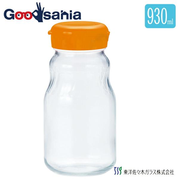 東洋佐々木ガラス 漬け上手 フルーツシロップびん 日本製 オレンジ 930ml I-77827-OR-JAN-S持ち手付きが嬉しい!いろいろな保存容器として使える。においが付きにくく、中身が見える、季節の果物を使ってシロップが作れる使い勝手...