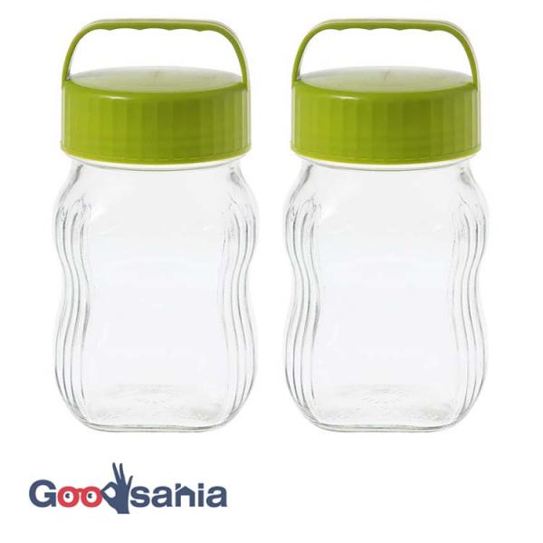 東洋佐々木ガラス 保存瓶 漬け上手 フルーツシロップびん ポット オリーブグリーン 1000ml 2個セット 日本製 I-77862-OG-A-JAN-Sびん 梅瓶 果実酒びん フルーツ 漬物容器 容器 梅 梅干し らっきょう 内蓋有 内ブ...