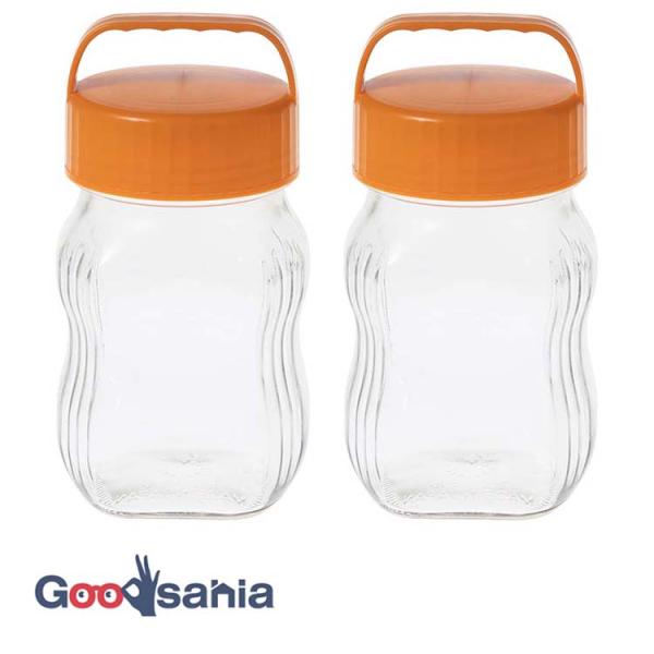 東洋佐々木ガラス 保存瓶 漬け上手 フルーツシロップびん ポット オレンジ 1000ml 2個セット 日本製 I-77862-OR-A-JAN-Sびん 梅瓶 果実酒びん フルーツ 漬物容器 容器 梅 梅干し らっきょう 内蓋有 内ブタあり ...