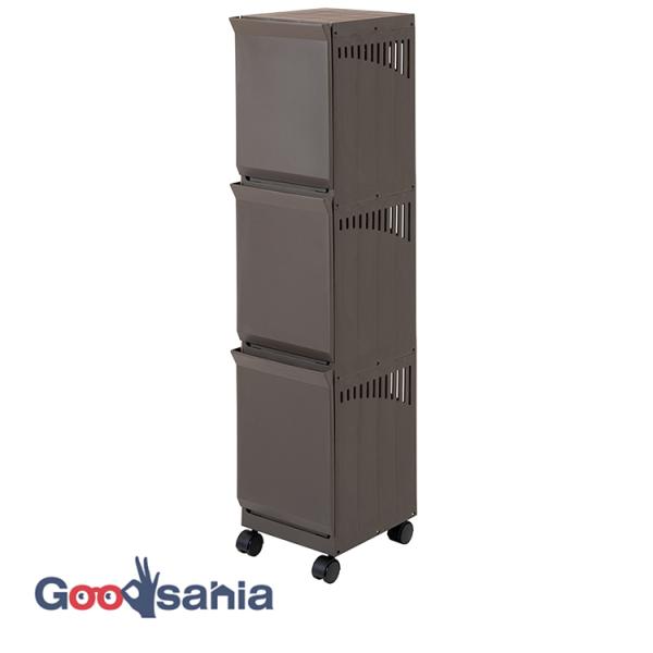 コンパクトに収納！生活感が出る見せたくないものを隠せるおしゃれに脱衣所をスッキリ！引き出しが外せてカゴになるのが便利なランドリーバスケット洗濯カゴ 洗濯かご かご カゴ 三段 収納ボックス 国産 ストッパー付き ストッパー キャスター付き ...