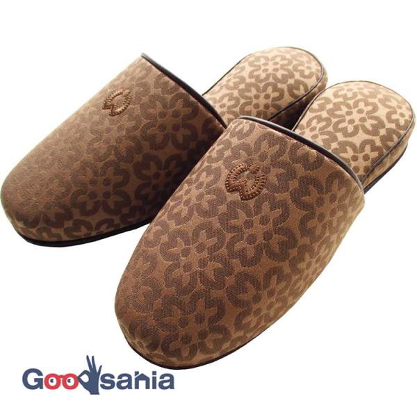 シックな高級感のあるおもてなしスリッパ底が汚れてもサッと拭き取れてお手入れ簡単！底が拭ける milashon ミラショーン ジャガード スリッパ すりっぱ ルームシューズ M 小さめ レディース 婦人 女性 女性用 室内 室内用 部屋 部屋...