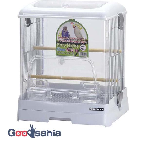 ・快適性と清潔さを追求した、クリアーパネル仕様のバードケージです。・中の小鳥の様子がくっきり見え、観察しやすい設計です。さらに、餌殻や脂粉の飛び散りを軽減し、すき間風の抑制にも効果を発揮します。・汚れを確実にトレイへ導き、外漏れしにくい引き...