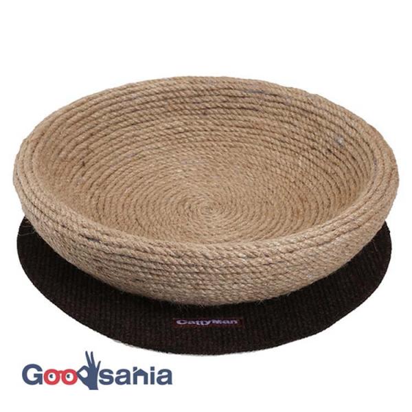 ドギーマンハヤシ モダンルーム ナチュラルにゃベッド・シンプルなデザインの猫ファニチャー。寝ごこちもお気に入り！・ジュート縄で爪みがきもでき、ニャンコの体が収まりよい浅鍋型ベッド。・毛羽立ちにくく、耐久性のあるジュート縄。・やわらかタッチで...