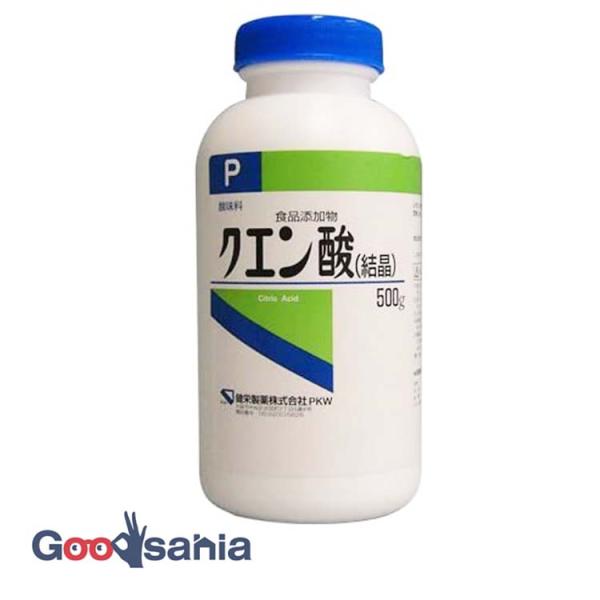 クエン酸 500g「クエン酸(結晶)P」は、クエン酸(結晶)を99.5%以上含む食品添加物です。レモン1個中や梅干し2個中には、クエン酸が約4g含まれています。本品で乳酸飲料やシソジュースを手軽につくることができます。水あか汚れの掃除や健康...