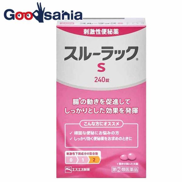 第(2)類医薬品 スルーラックS 240錠 刺激性便秘薬頑固な便秘の方にもおすすめ便秘とは、不規則な食事やストレスなどが原因となって、自然なお通じのために必要な、腸の動きが鈍っている状態のことをいいます。便秘が続くと、お腹がはったり、食欲が...