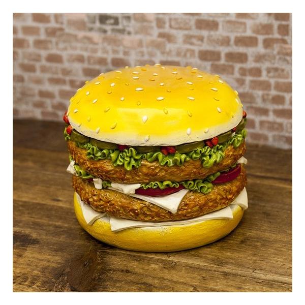 まるで本物のような見た目の、美味しそうなハンバーガー型の貯金箱です。インパクト抜群！貯金箱として使うことはもちろん、インテリアとしてもオススメですよ。ちょっとしたプレゼントにもぴったりの商品です。サイズ：高さ110×直径150mm（約）素材...